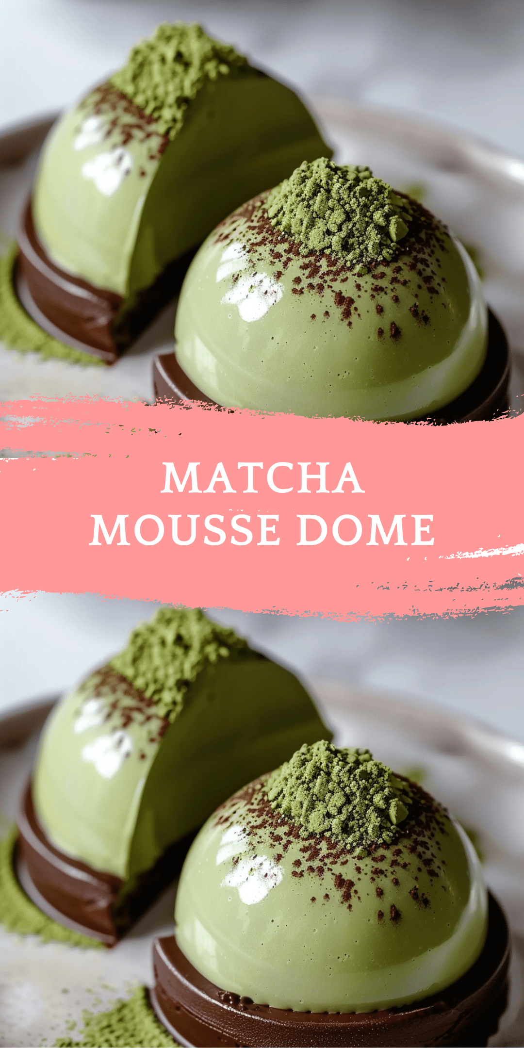 Matcha Mousse Dome | TheFamilyCooking