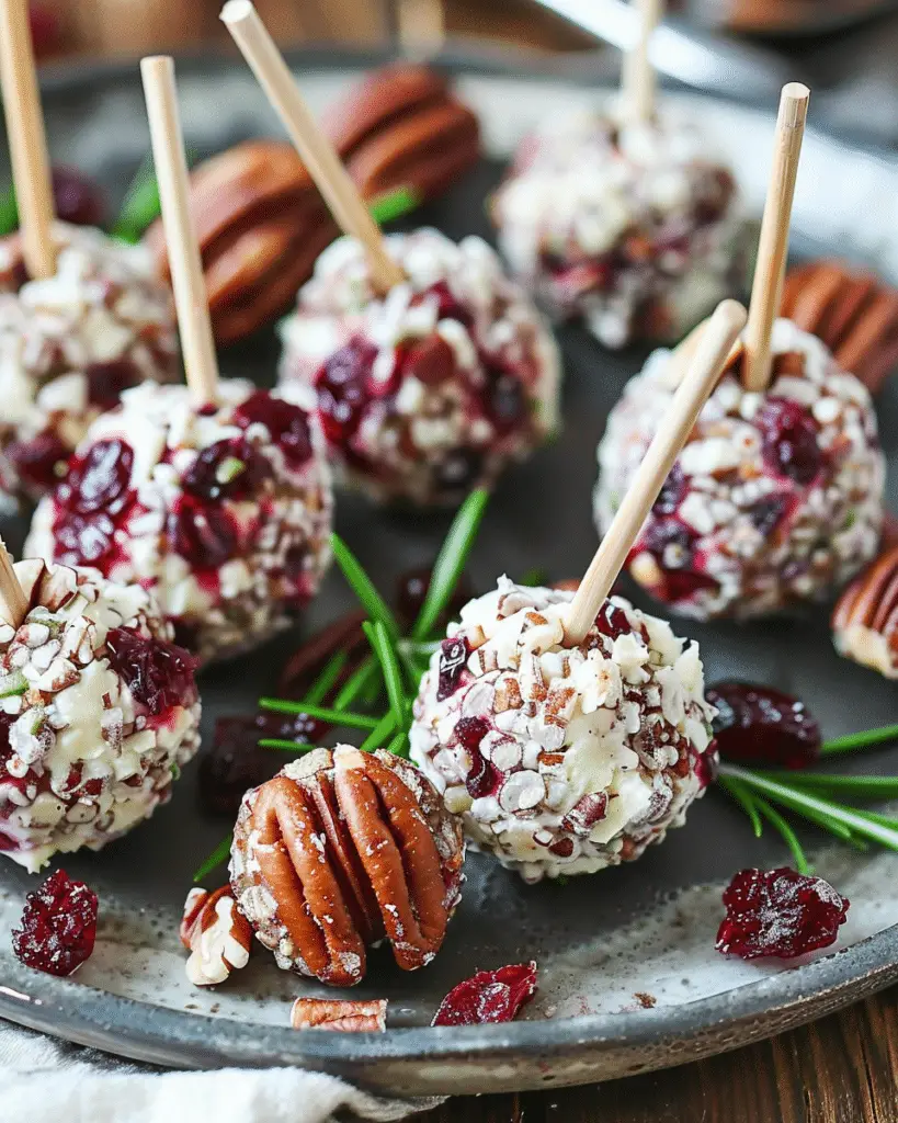 Cranberry Pecan Mini Goat Cheese Balls | TheFamilyCooking