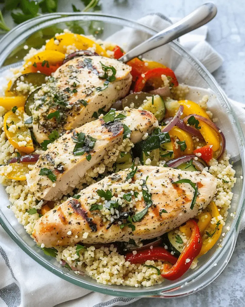 Baked Herb Chicken Breasts with Couscous | TheFamilyCooking