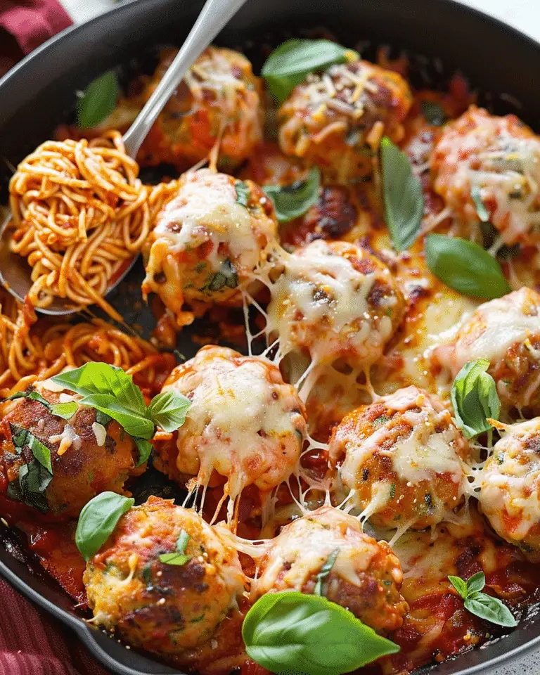 Cheesy Baked Chicken Parmesan Meatballs Recipe | TheFamilyCooking