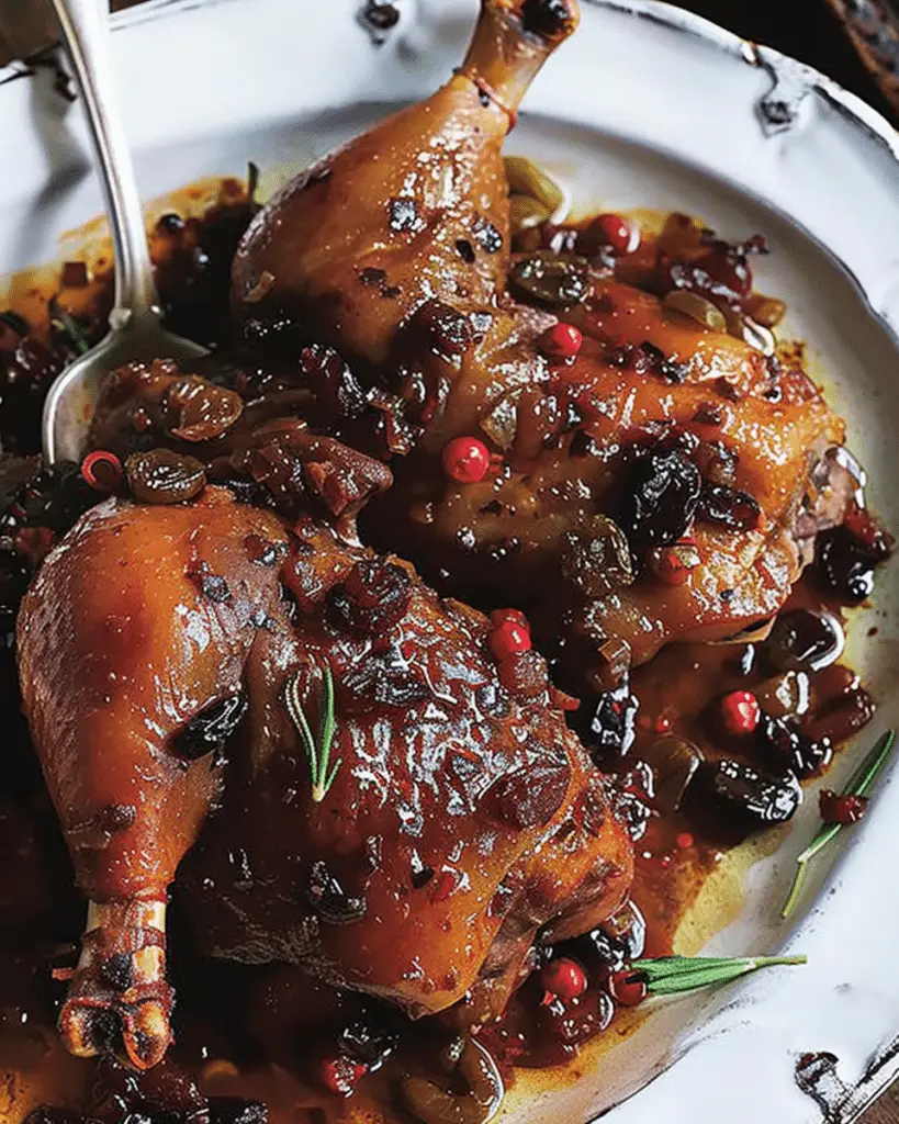 Duck Confit With Spicy Raisins | TheFamilyCooking