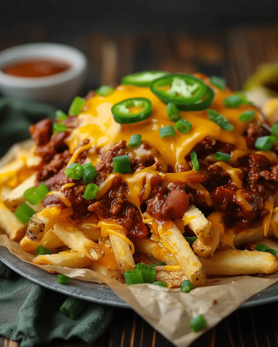Loaded Chili Cheese Fries | TheFamilyCooking