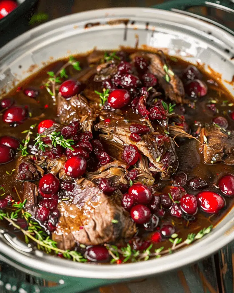 Slow Cooker Cranberry Pot Roast | TheFamilyCooking
