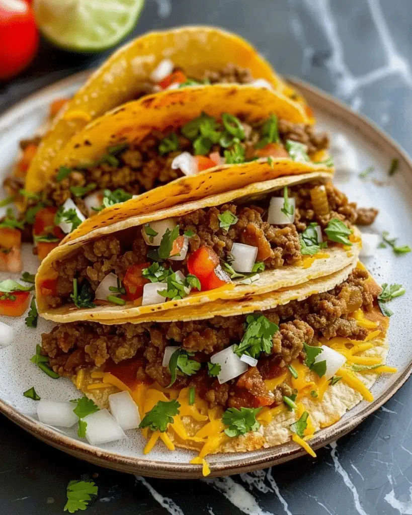 Quick Crunchy Baked Beef Tacos | TheFamilyCooking