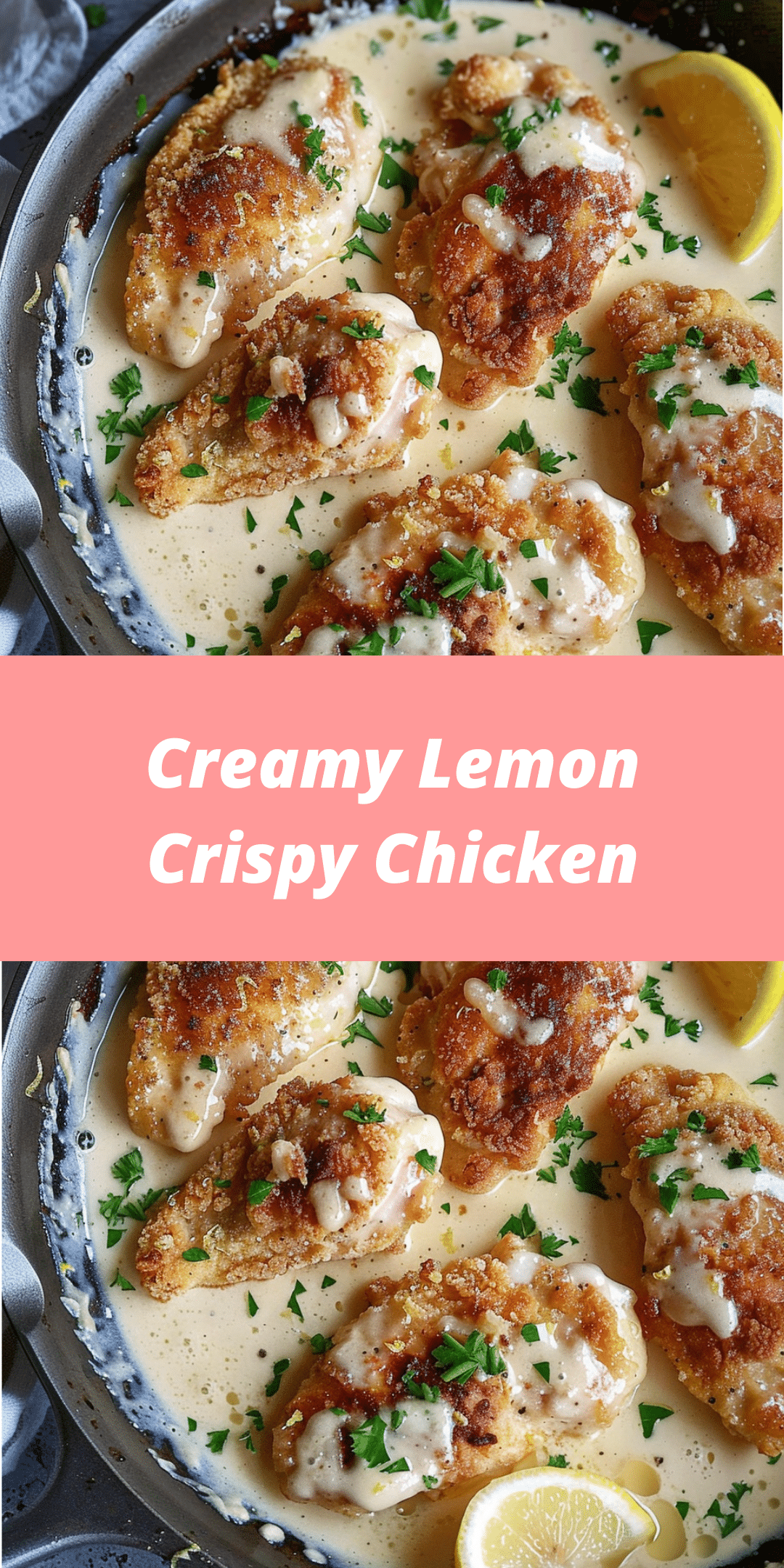 Creamy Lemon Crispy Chicken | TheFamilyCooking