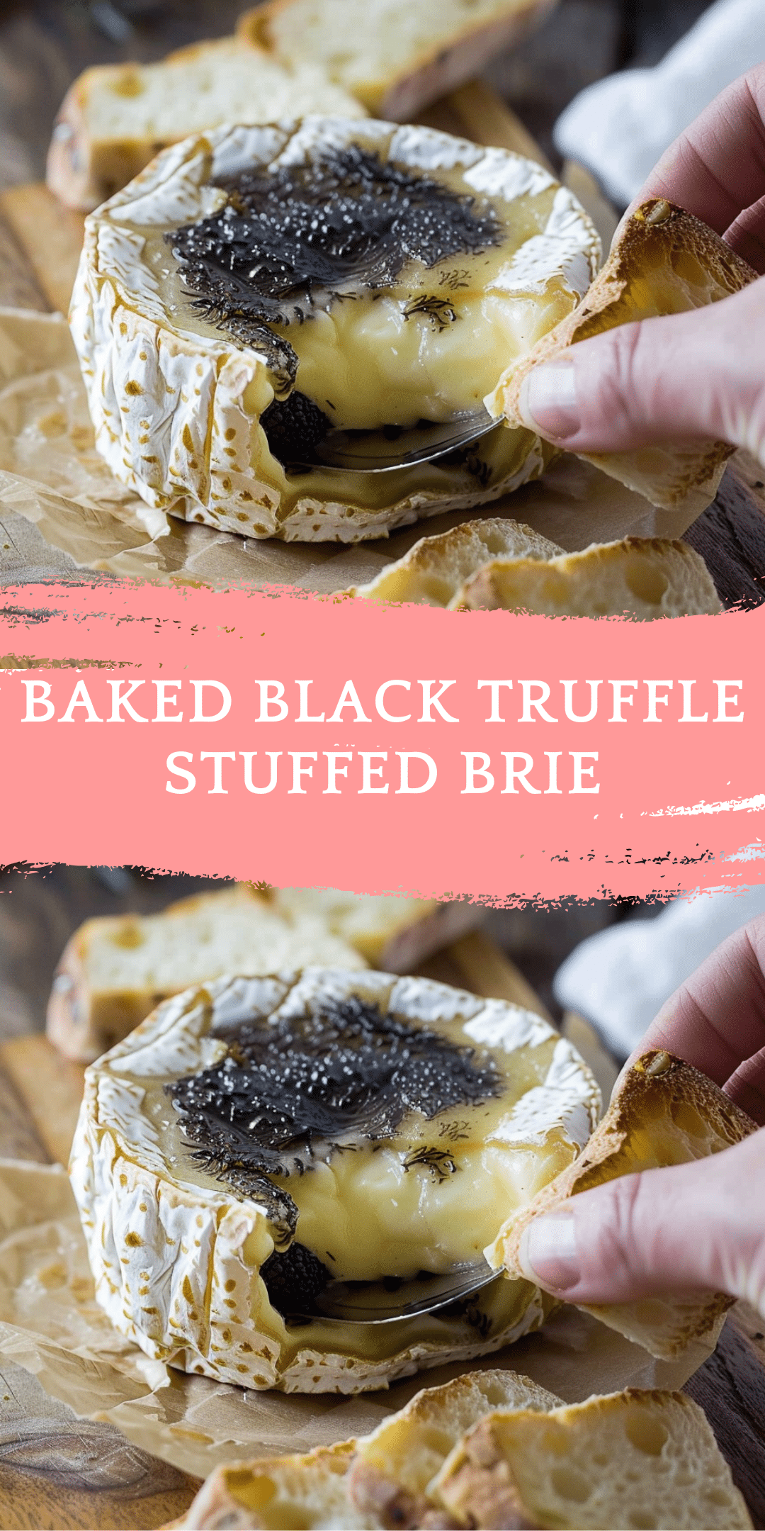 Baked Black Truffle Stuffed Brie | TheFamilyCooking