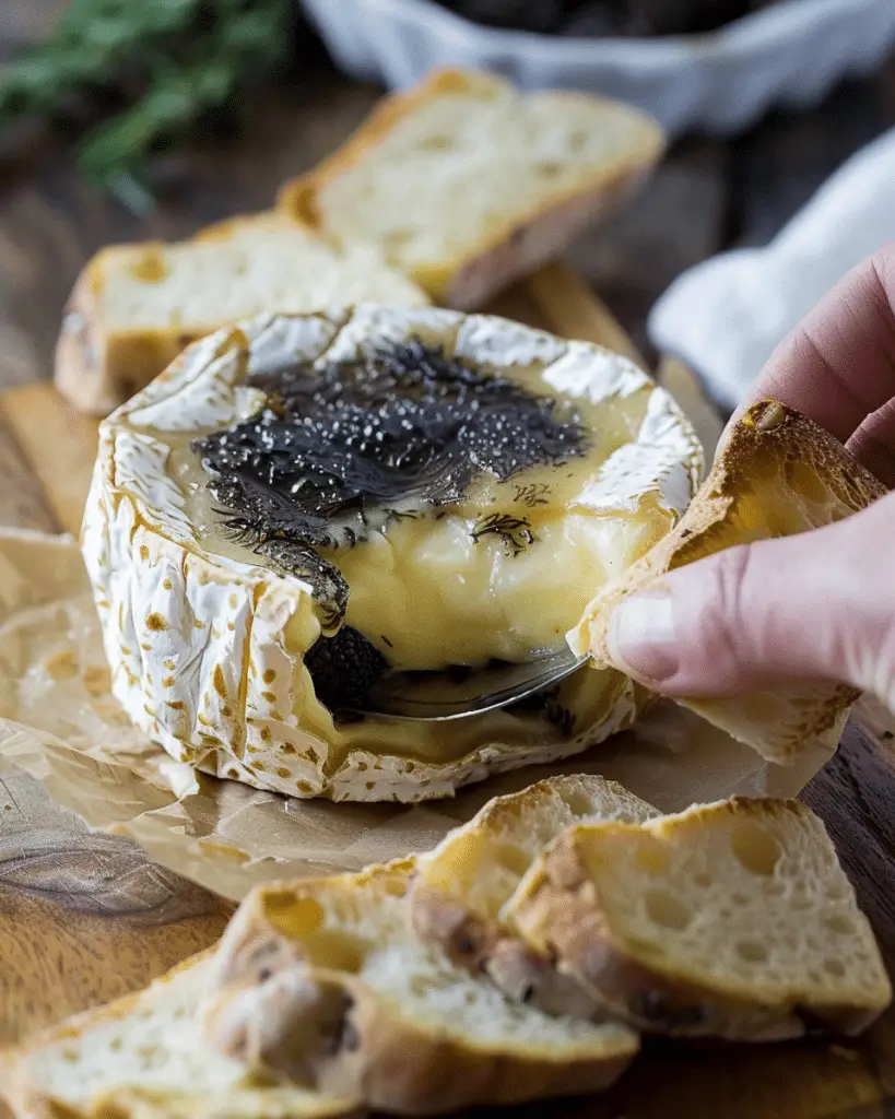 Baked Black Truffle Stuffed Brie | TheFamilyCooking