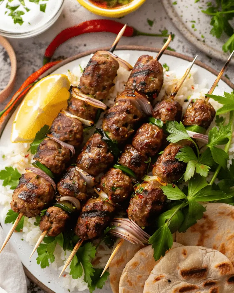 Grilled Beef Kofta Kebabs | TheFamilyCooking