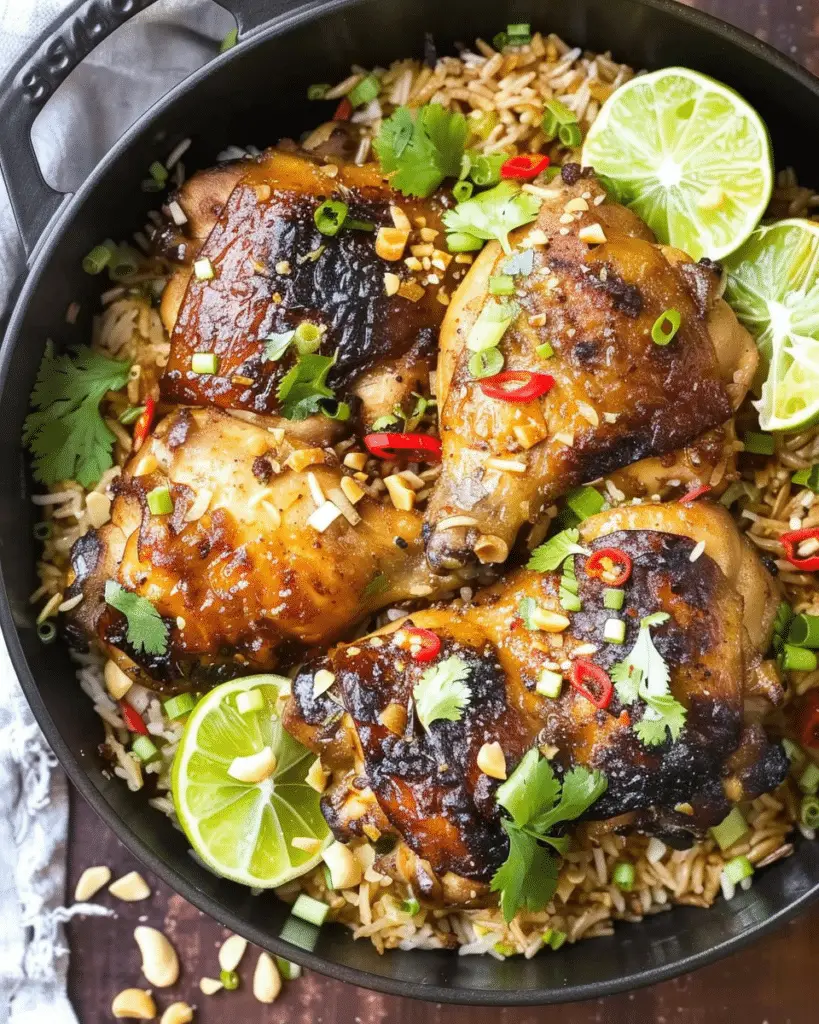 One-Pan Satay-Style Chicken and Rice | TheFamilyCooking