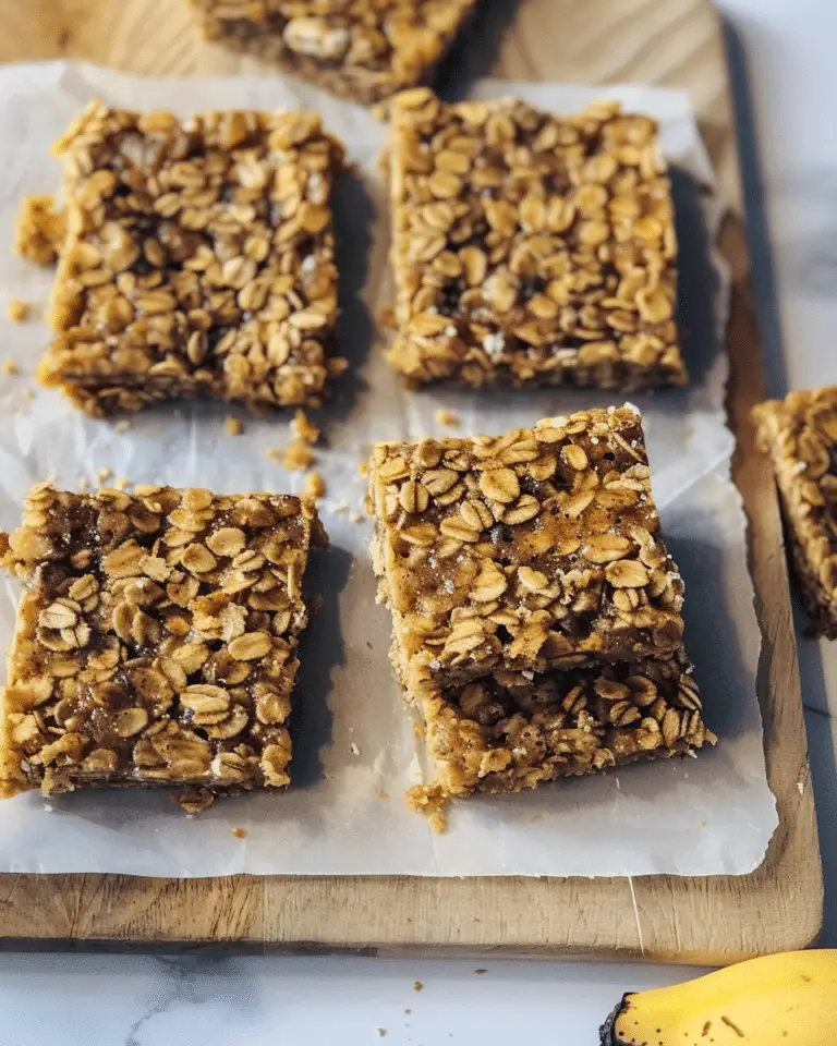 Chewy Banana Oat Bars | TheFamilyCooking
