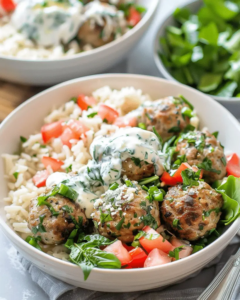 Mediterranean Meatball Bowls | TheFamilyCooking