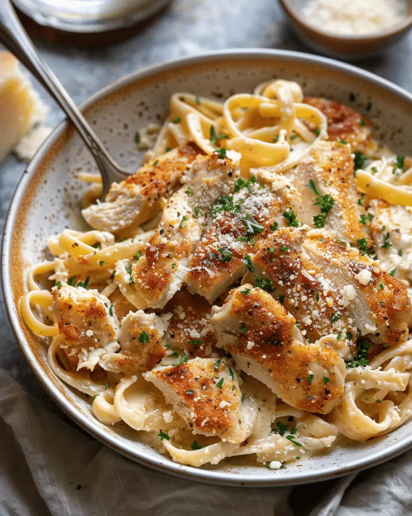 Southern Style Creamy Parmesan Chicken Pasta | TheFamilyCooking
