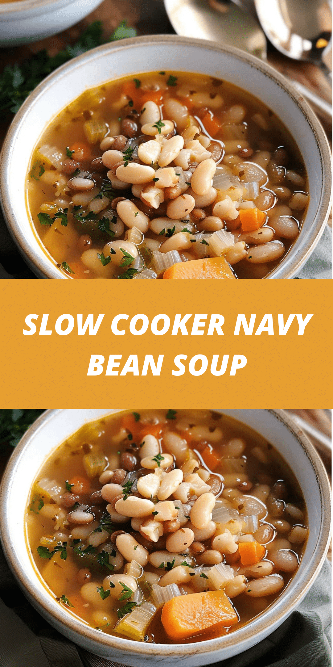 Slow Cooker Navy Bean Soup | TheFamilyCooking
