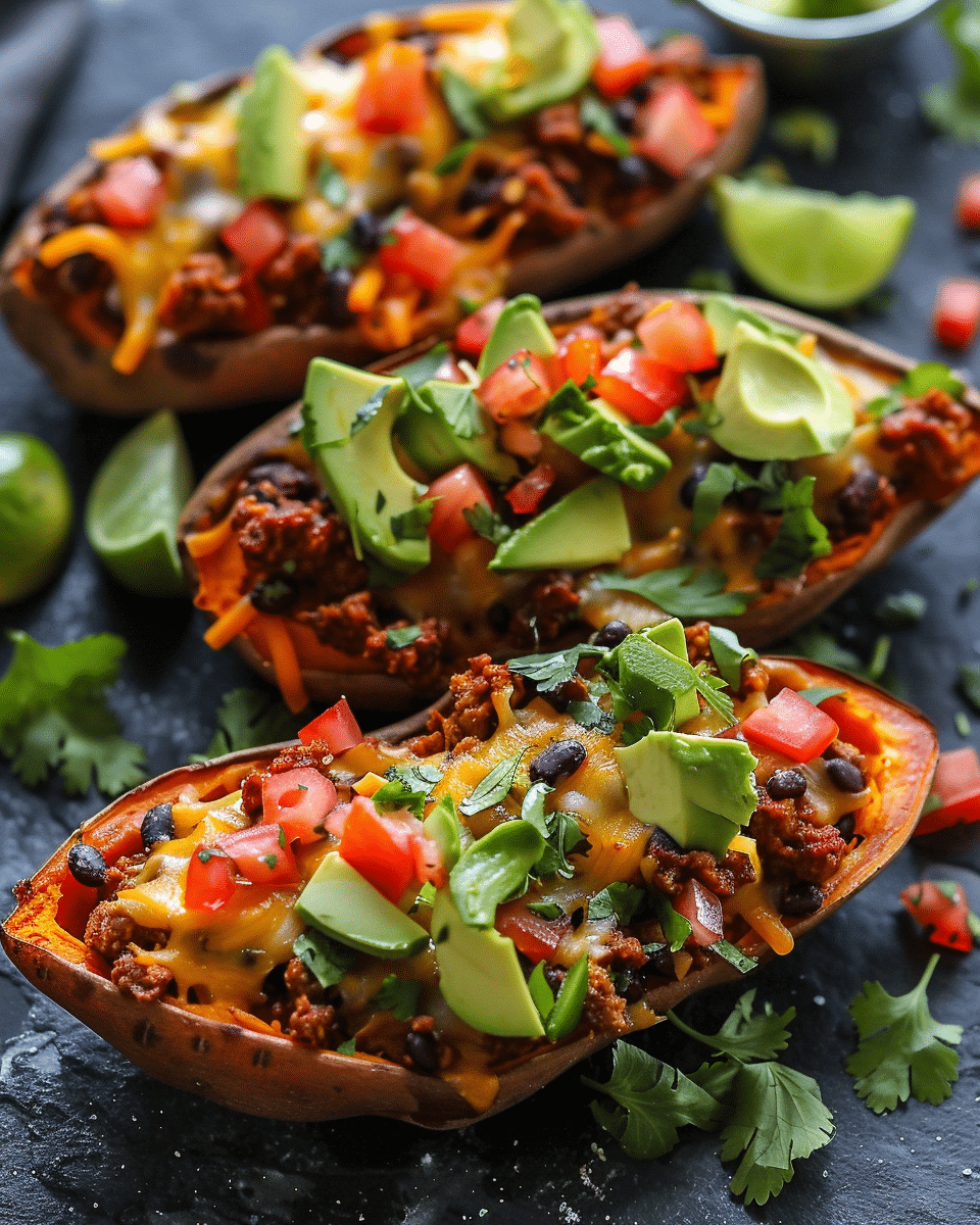 Taco Stuffed Sweet Potatoes | TheFamilyCooking