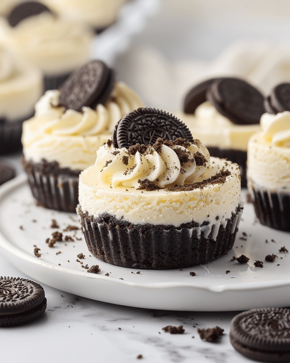 Small Batch Mini Cheesecakes with Oreo Crust | TheFamilyCooking