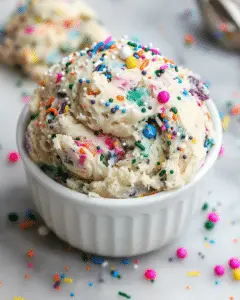 Edible Funfetti Cookie Dough for One | TheFamilyCooking