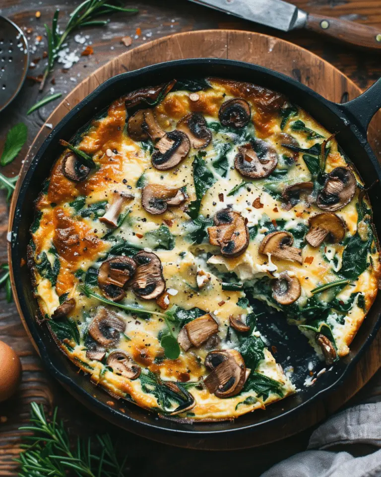 Spinach Mushroom Breakfast Casserole | TheFamilyCooking