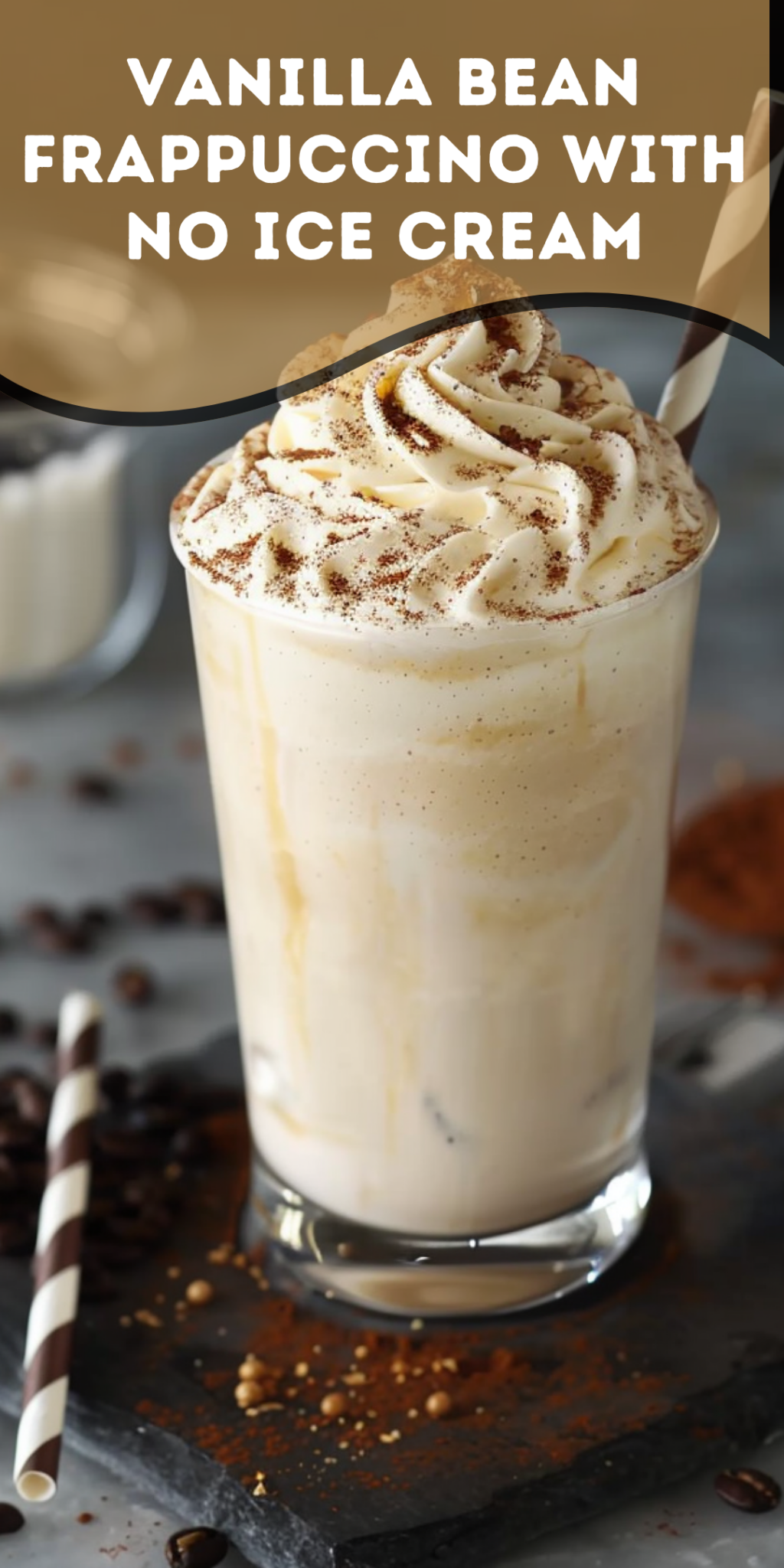 Vanilla Bean Frappuccino with No Ice Cream | TheFamilyCooking