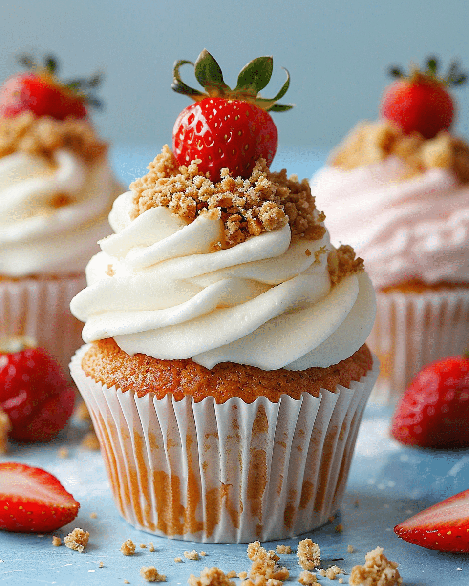 Strawberry Crunch Cupcakes | TheFamilyCooking