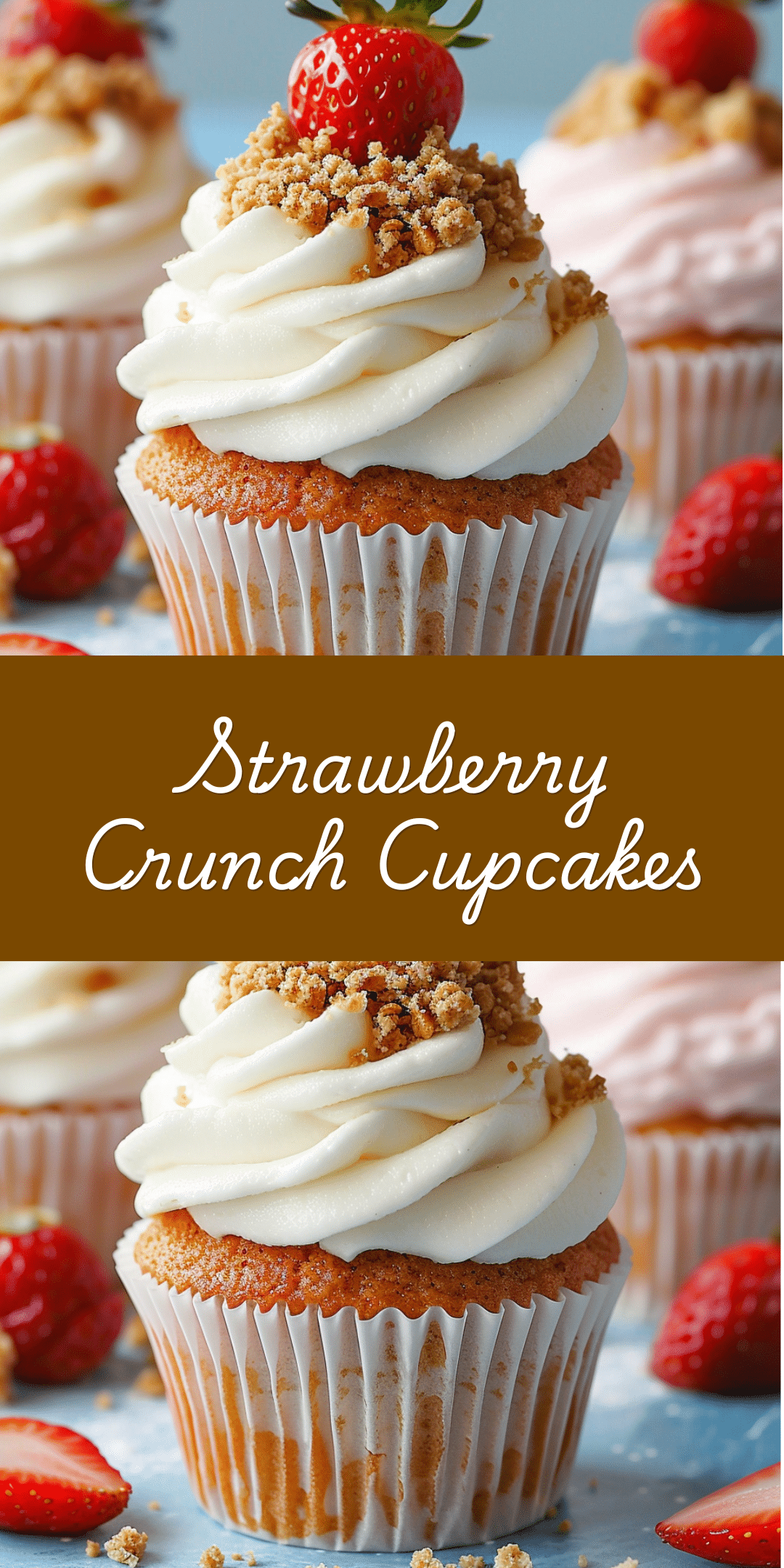 Strawberry Crunch Cupcakes | TheFamilyCooking