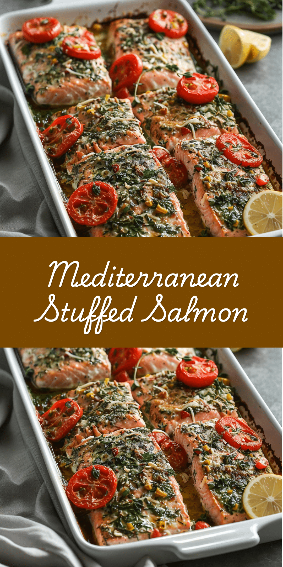 Mediterranean Stuffed Salmon | TheFamilyCooking
