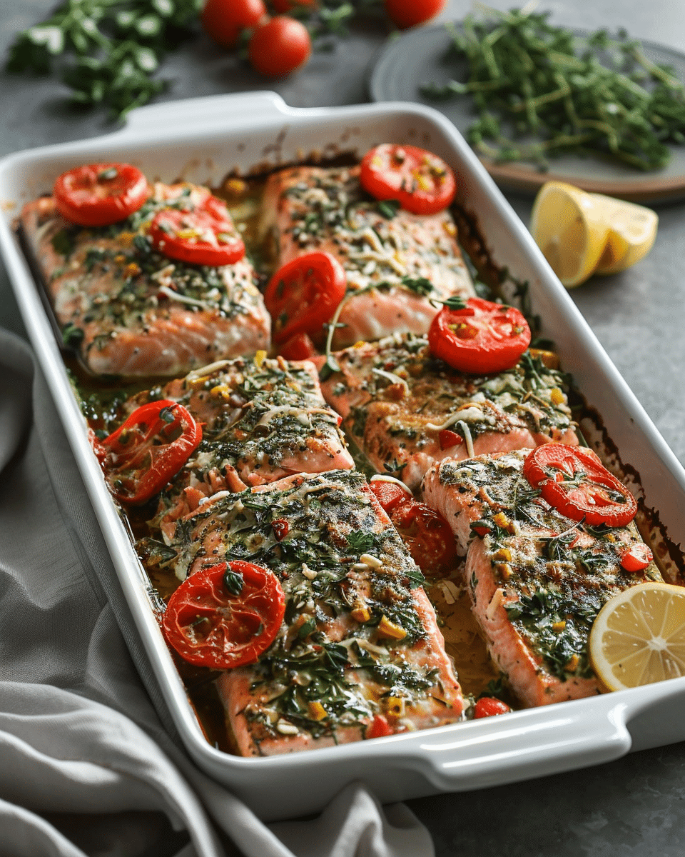 Mediterranean Stuffed Salmon | TheFamilyCooking