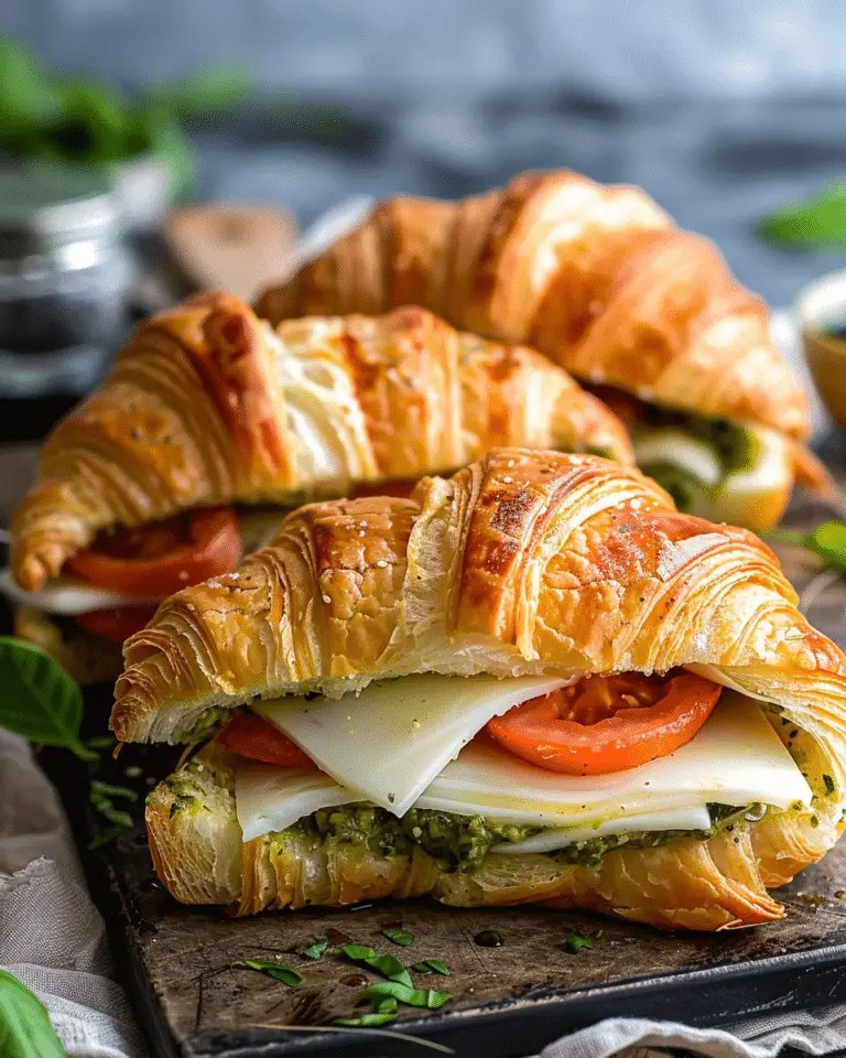 Pesto, Tomato, Brie Croissant Sandwich | TheFamilyCooking