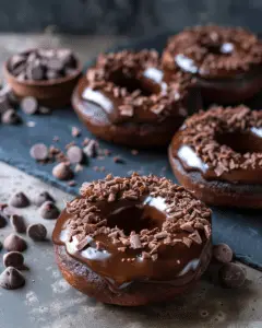 Small Batch Baked Chocolate Donuts | TheFamilyCooking
