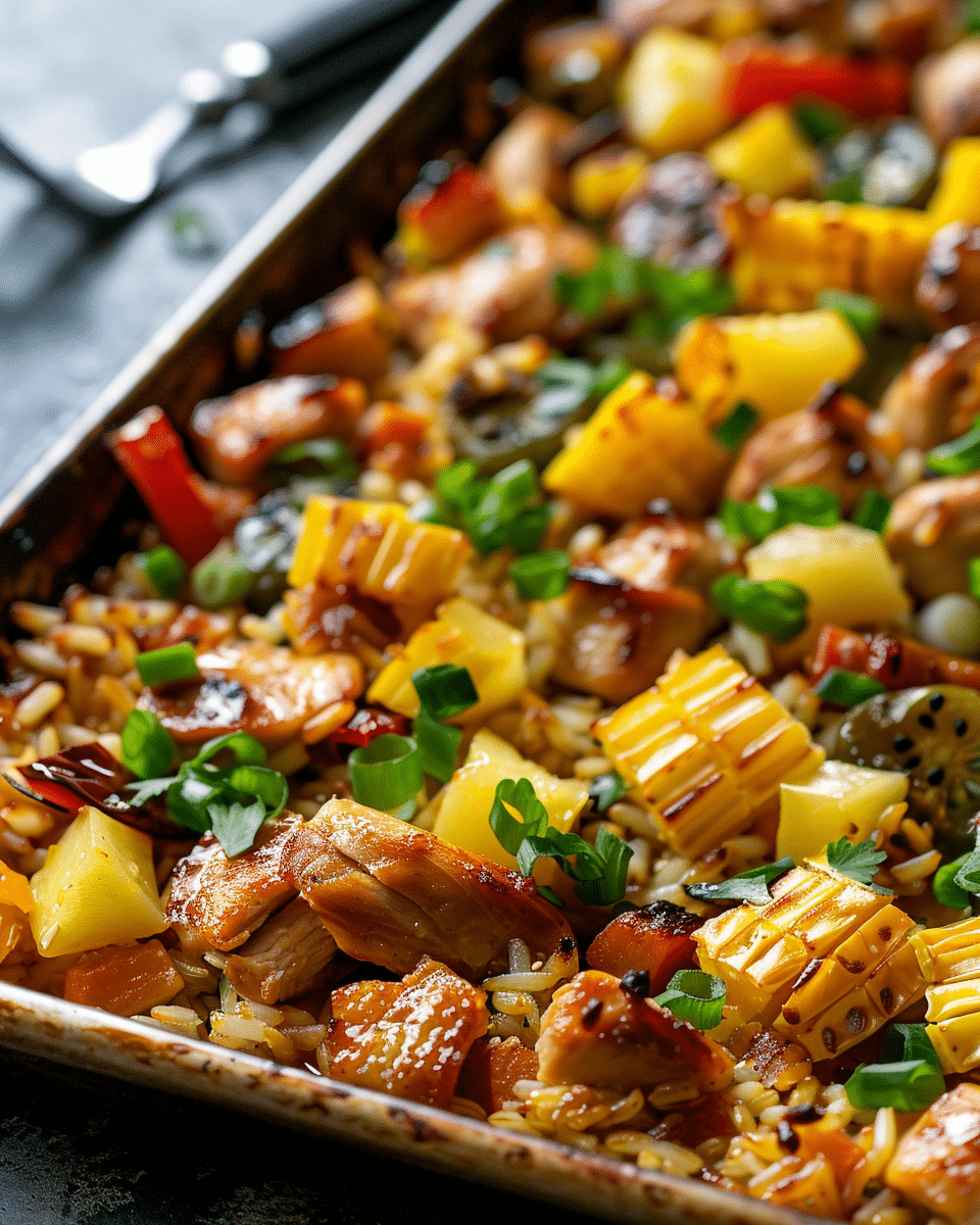 Hawaiian Chicken Sheet Pan | TheFamilyCooking