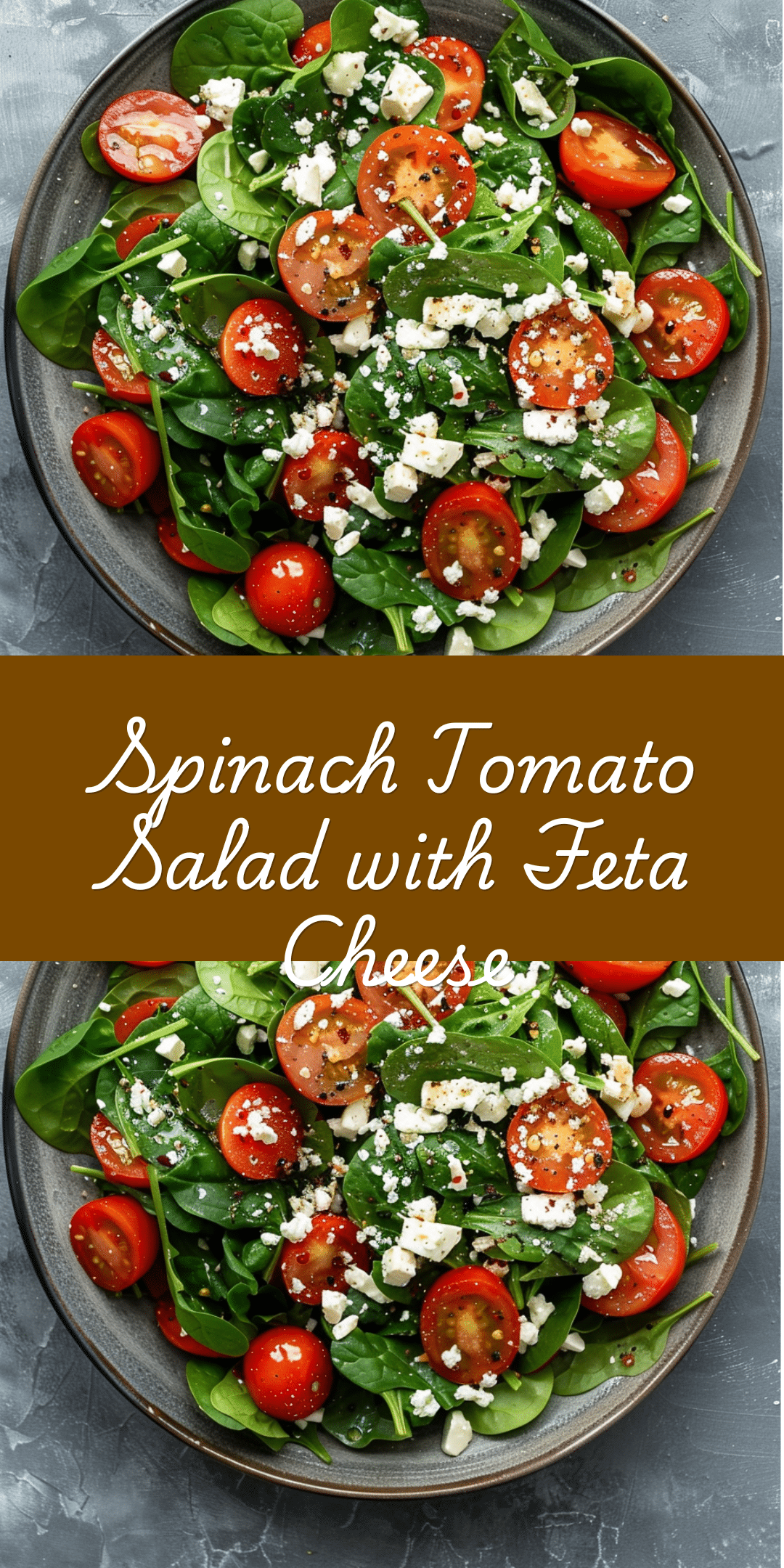 Spinach Tomato Salad with Feta Cheese | TheFamilyCooking