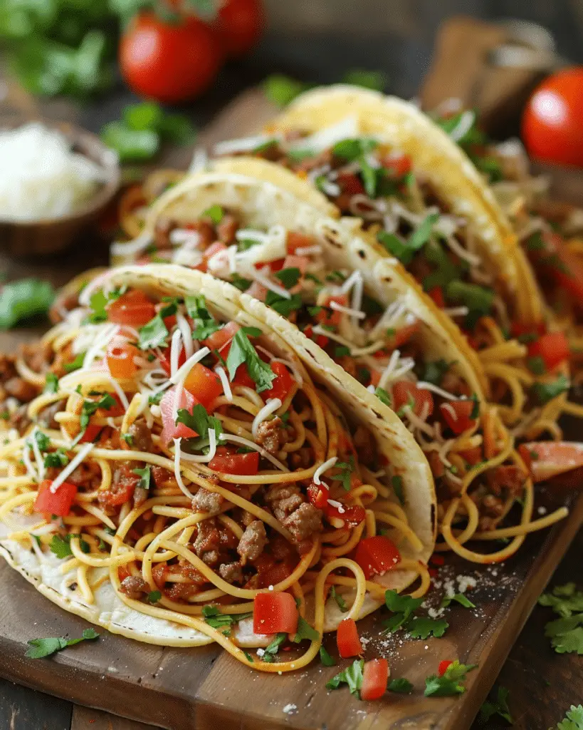 Spaghetti Tacos | TheFamilyCooking