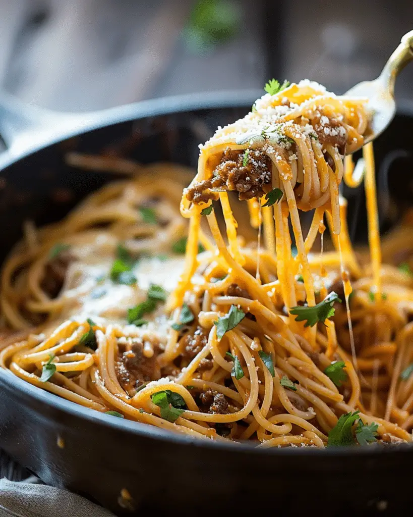 Cheesy Taco Spaghetti | TheFamilyCooking