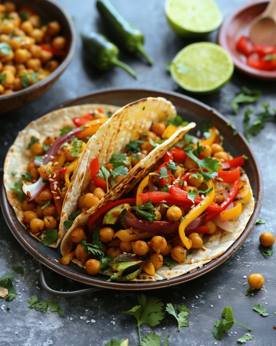 Crispy Chickpea Fajitas With Veggies | TheFamilyCooking