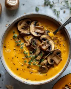 Pumpkin Soup with Mushrooms | TheFamilyCooking
